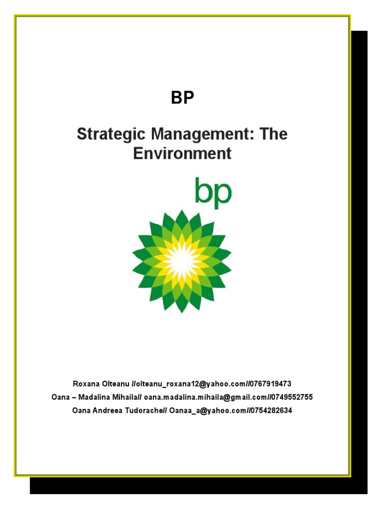 BP - Strategic Management - The Environment | PDF | Bp | Energy Industry