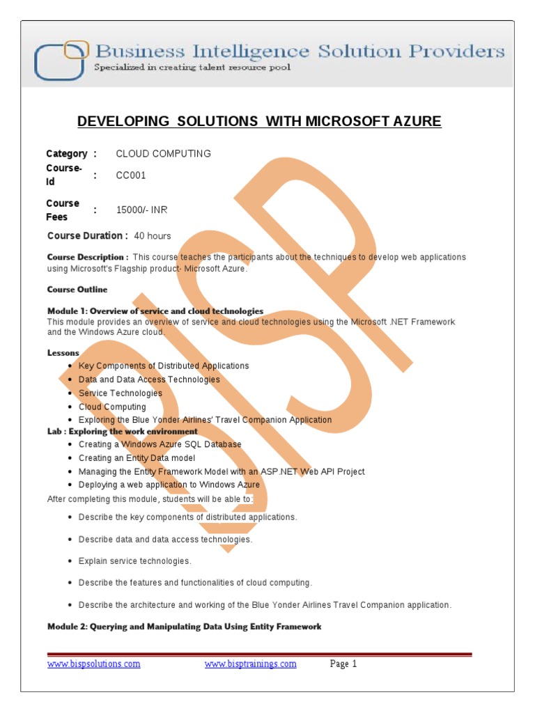 Microsoft Azure Development | PDF | Information Technology ...