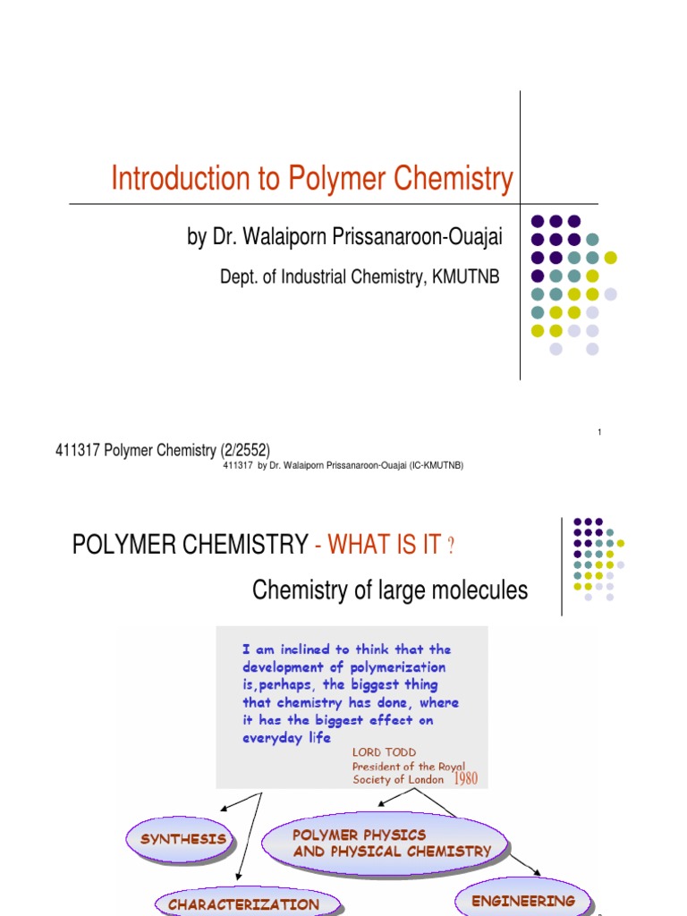 Introduction To Polymer Chemistry | PDF | Polymers | Polymerization
