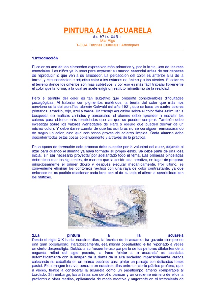 Técnicas y Ejercicios de Acuarela | PDF | Pintura con acuarelas | Color