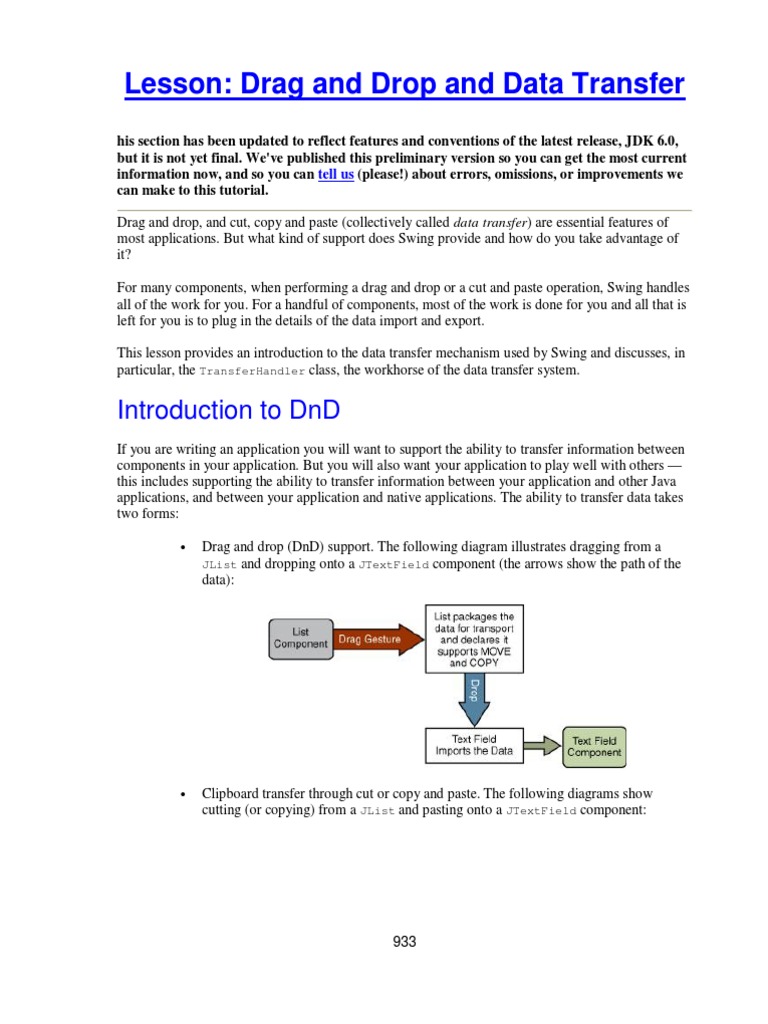 Drag and Drop and Data Transfer | PDF | Boolean Data Type | Computing