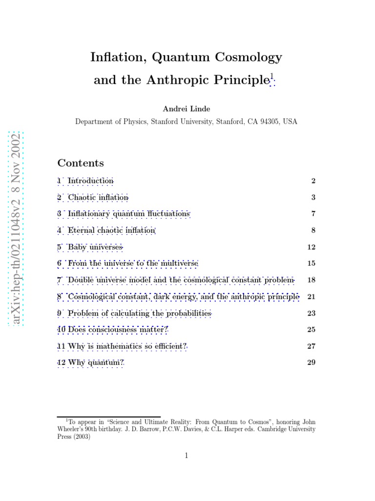 Andrei Linde | PDF | Universe | Quantum Mechanics