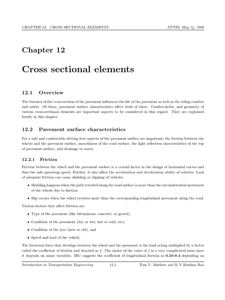 Cross Sectional Elements: 12.2.1 Friction | PDF
