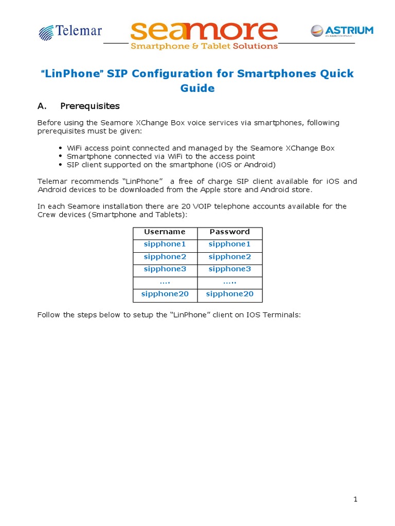 Seamore - Smartphone Linphone Guide For AESM | Download Free PDF | I Phone | Ios