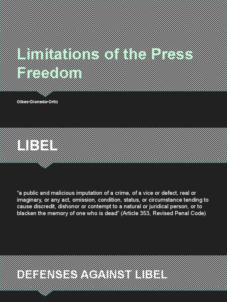 Limitations of The Press Freedom | Download Free PDF | Defamation ...