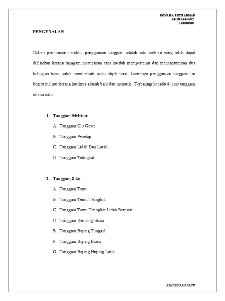 Jenis Tanggam | PDF