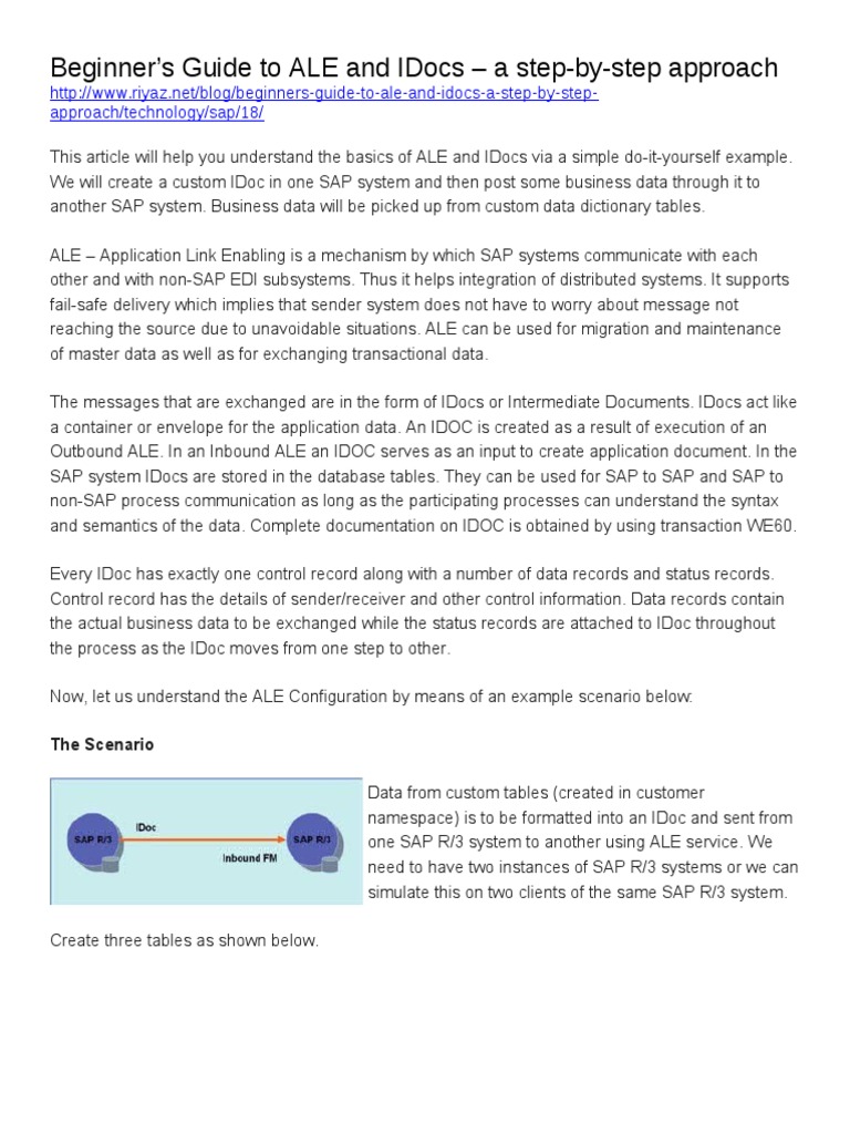 Beginner's Guide To ALE and IDocs | PDF | Data Management | Computer Data