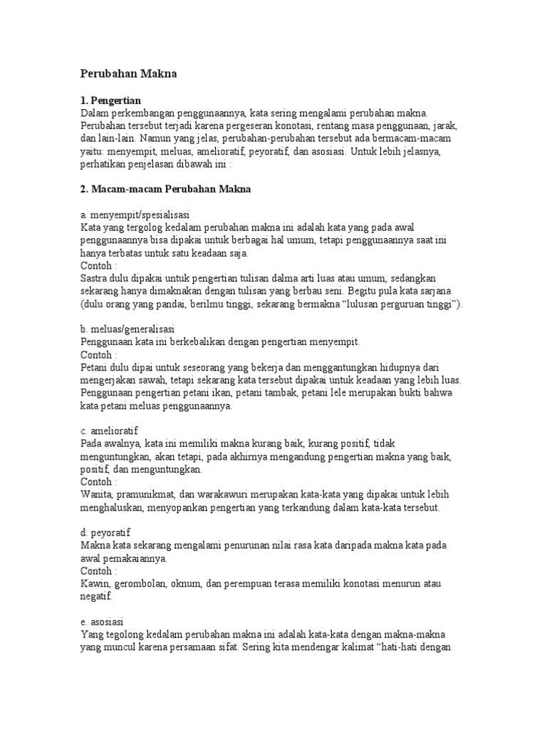Perubahan Makna | PDF