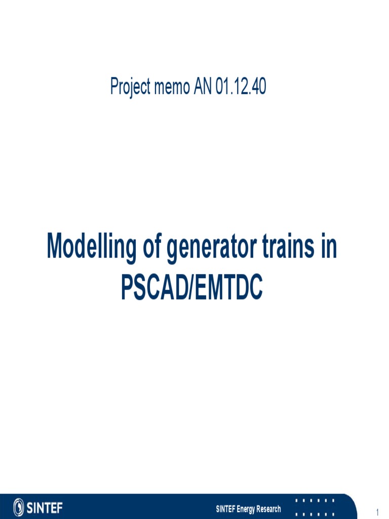 Applications of PSCAD | PDF | Electric Generator | Gas Turbine