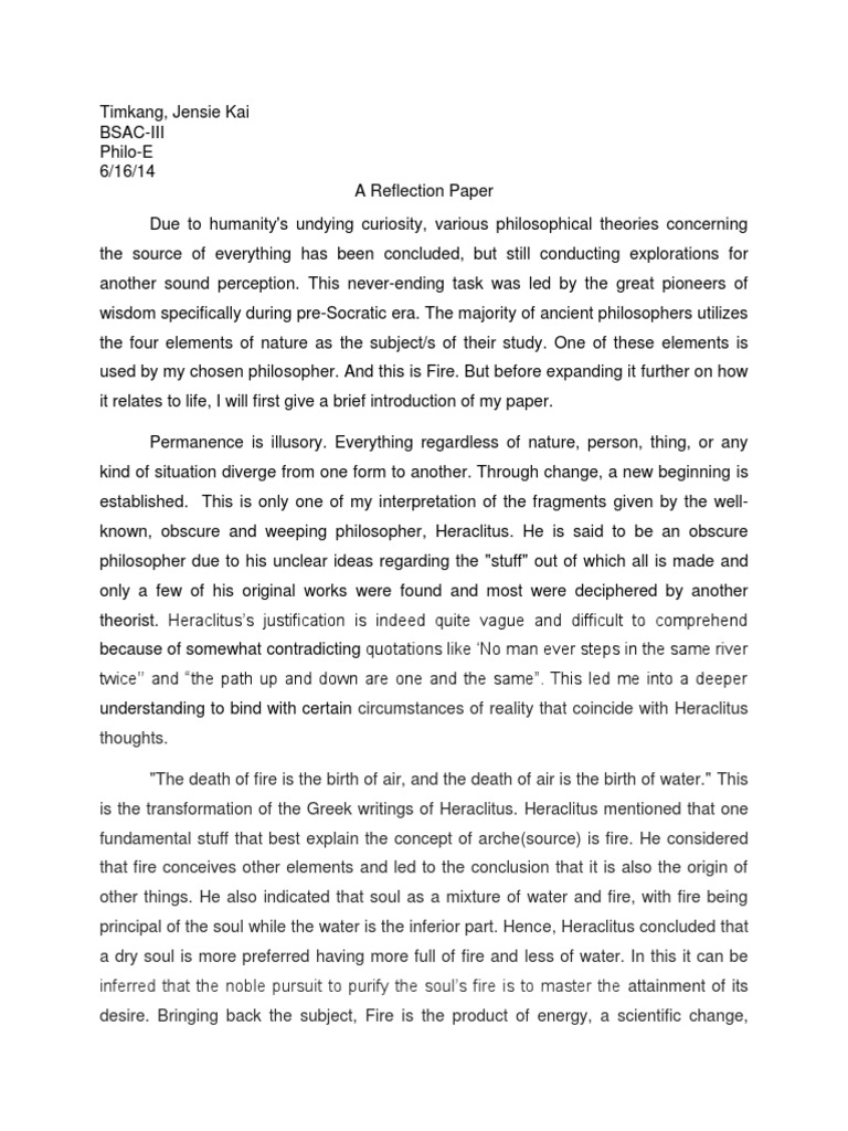 Philosophy Reflection | PDF | Reality | Philosophical Theories