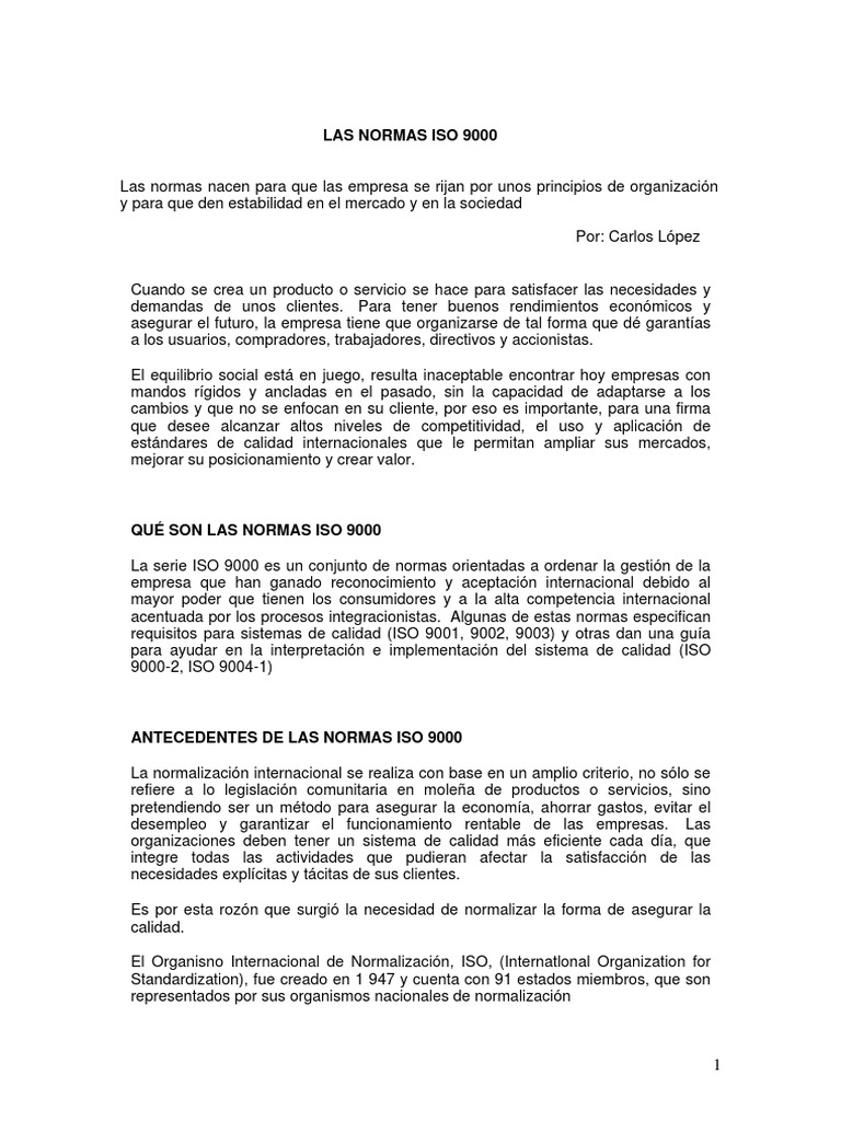 Las Normas Iso 9000 Pdf Descargar Gratis Pdf Iso 9000 Calidad