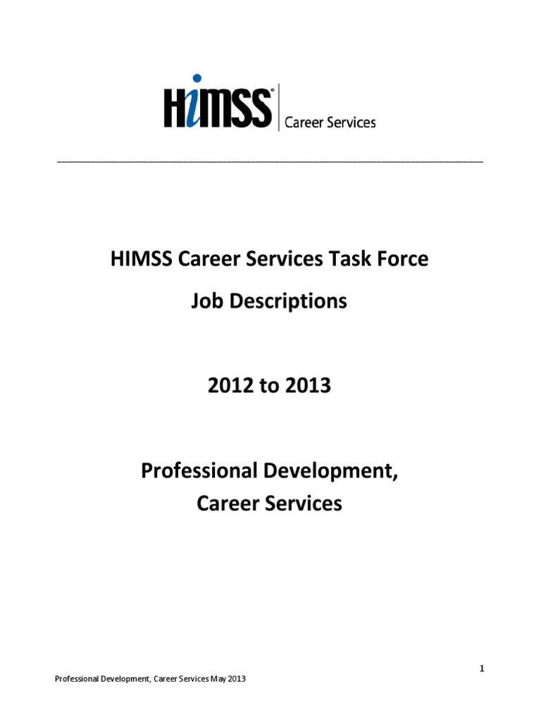 Health IT Job Descriptions Guide | PDF | Career & Growth | Business