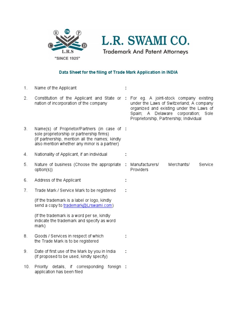 Trade Mark Application Guide India | PDF | Business