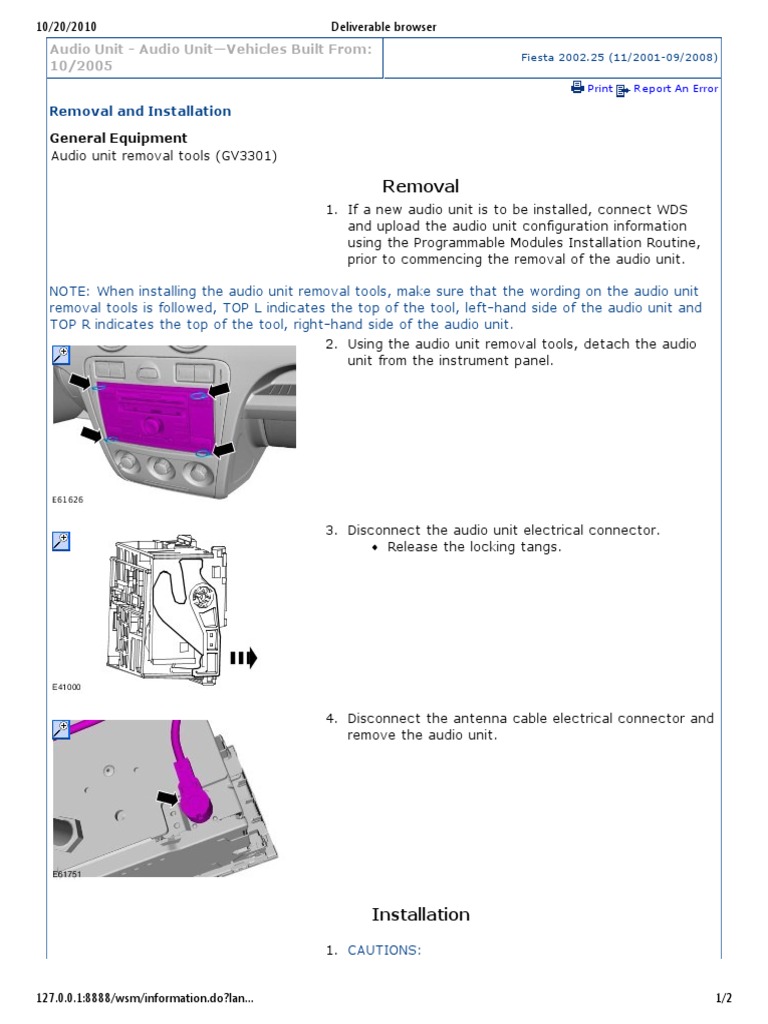 Audio Unit Removal and Installation Guide | PDF