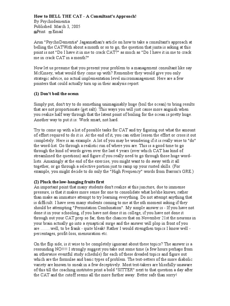 How To BELL THE CAT | PDF | Reason