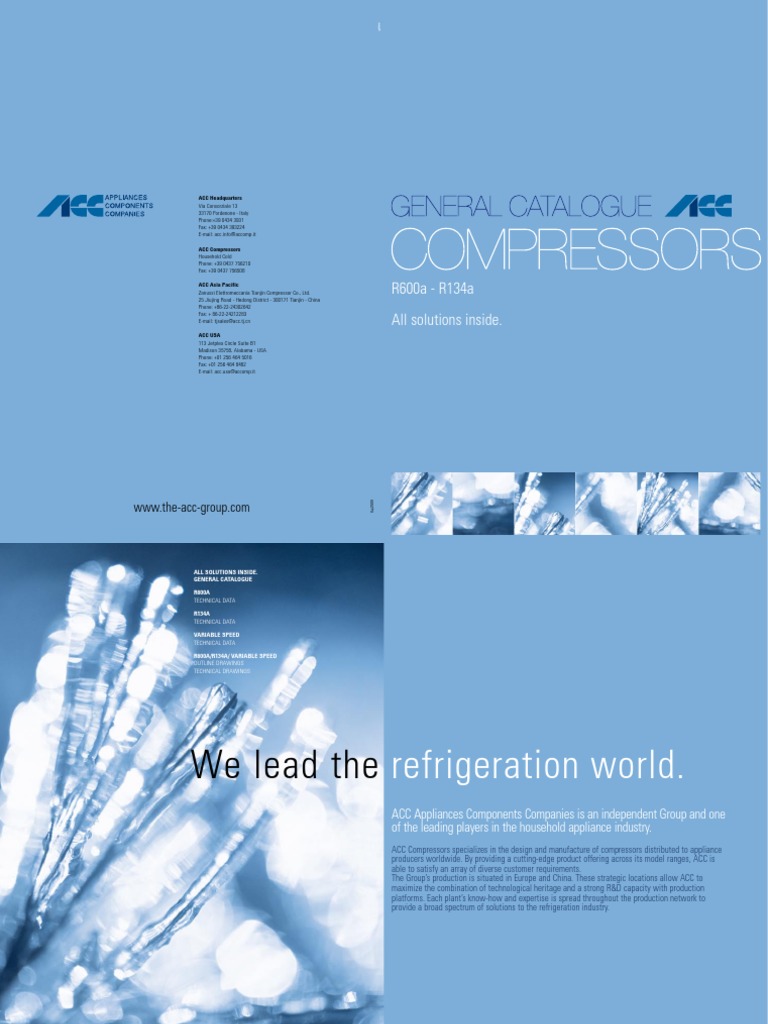 Acc Compressors | PDF | Refrigeration | Gas Compressor
