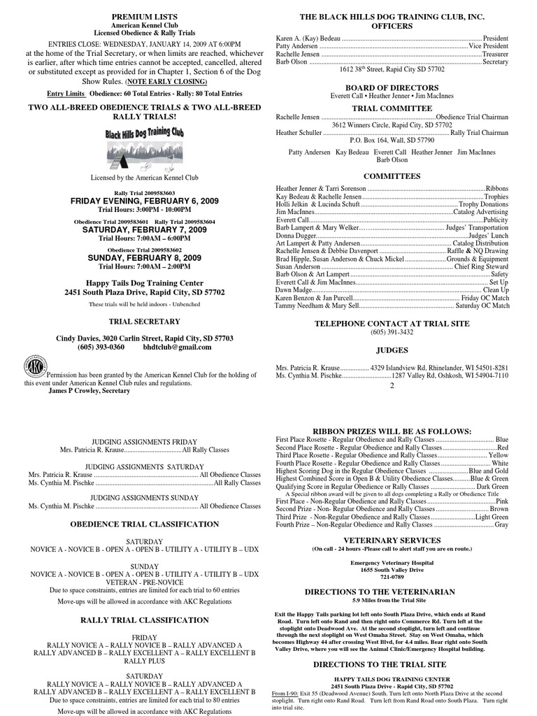 American Kennel Club Licensed Obedience & Rally Trials | PDF | American ...