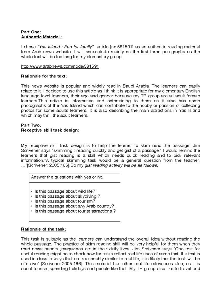 Assignment 3 CELTA | PDF | Speed Reading | Reading (Process)