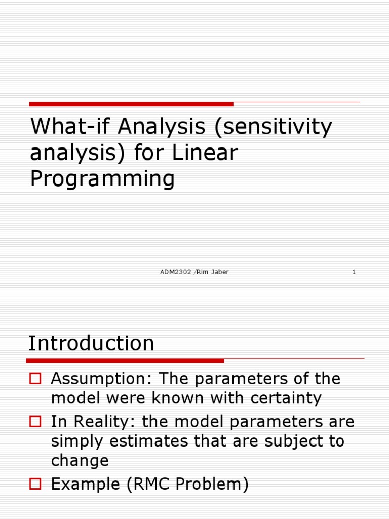 Linear Programming Sensitivity Analysis | PDF | Sensitivity Analysis | Mathematical Optimization