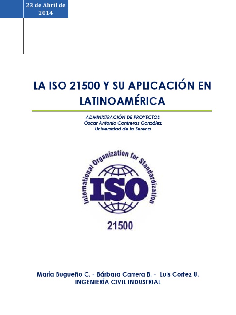 Iso 21500 | PDF | America latina | Gestión de proyectos