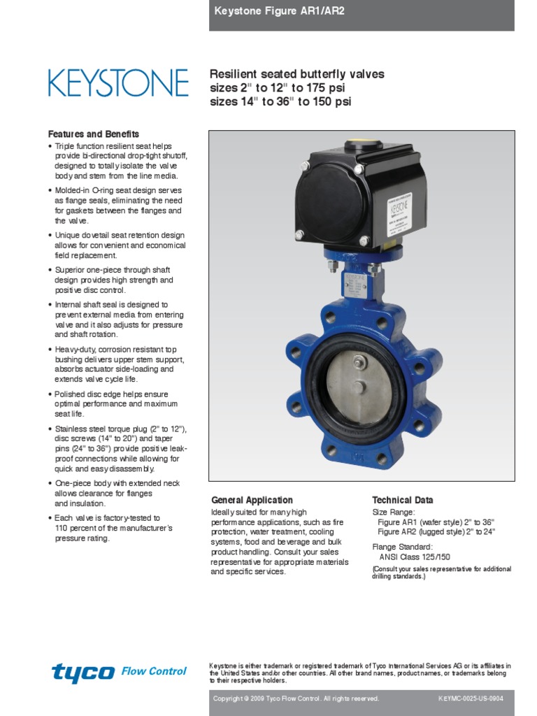 Keystone Fig. AR1-AR2 Butterfly Valve | PDF | Valve | Mechanical ...