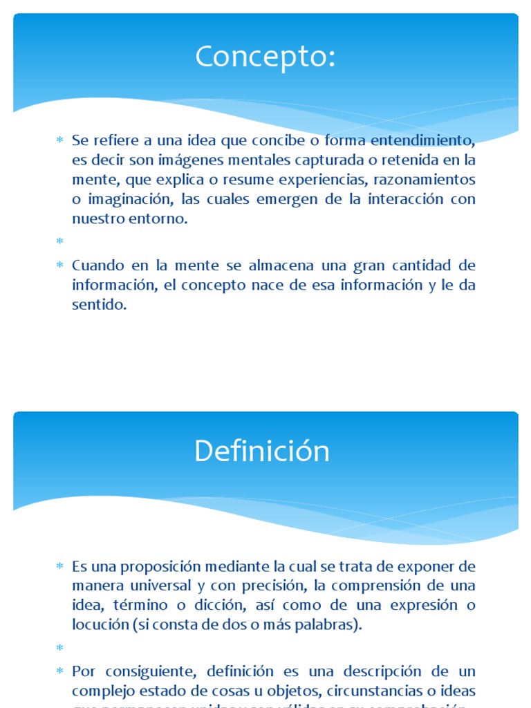 Conceptos de Lógica | PDF | Concepto | Definición