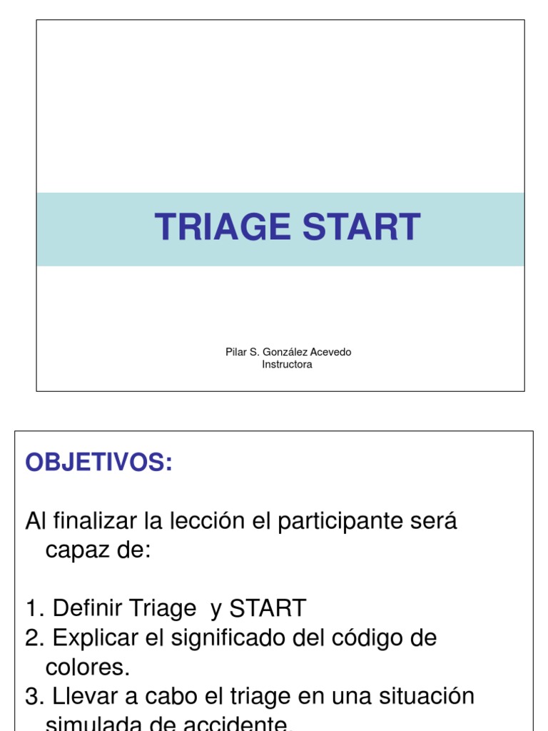 Guía de Triage START y Código de Colores | PDF | Especialidades Medicas ...