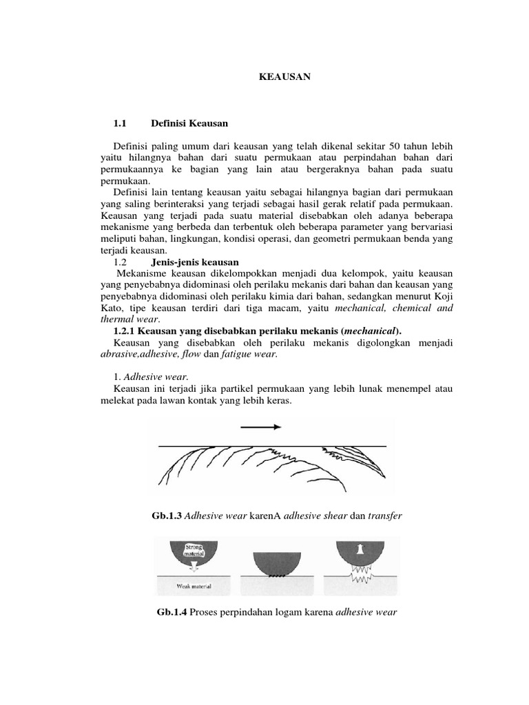 Mekanisme dan Jenis-jenis Keausan | PDF