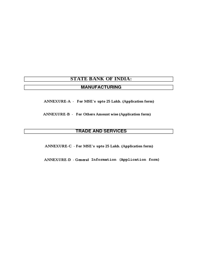 SBI-SME-Application Form Term Loan | PDF | Credit | Finance & Money ...