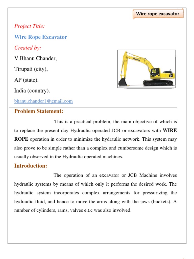 Wire Rope Excavator | PDF | Engines | Diesel Engine