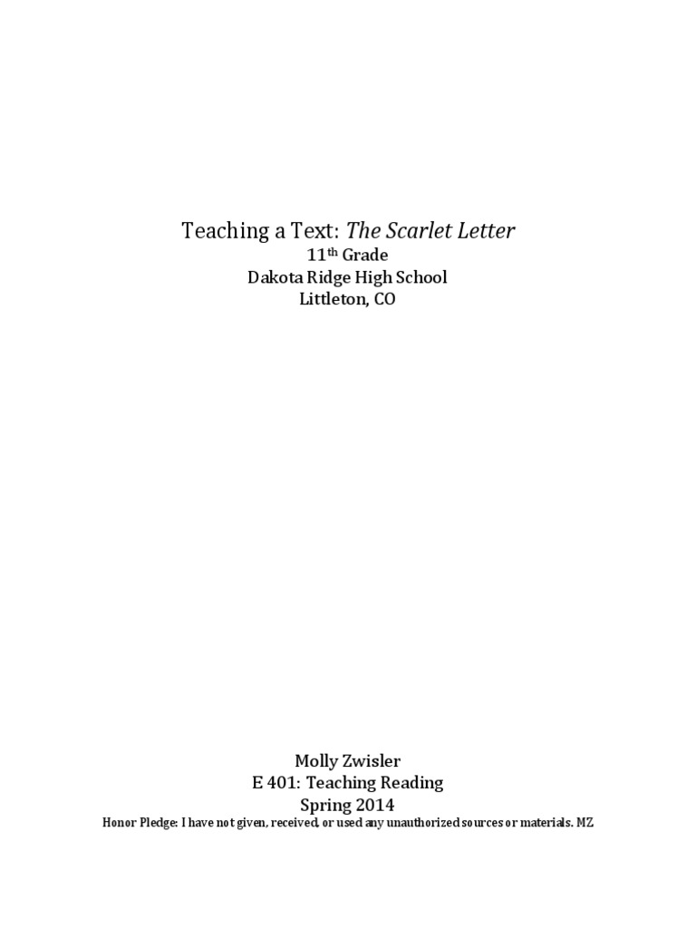 Tat Title Page | PDF | The Scarlet Letter | Reading (Process)