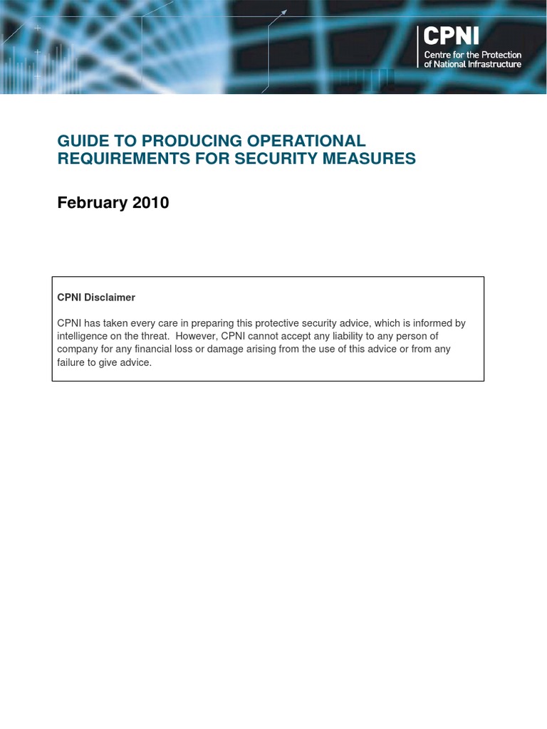 Guide For Defining or For Security Measures (CPNI) | PDF | Threat ...