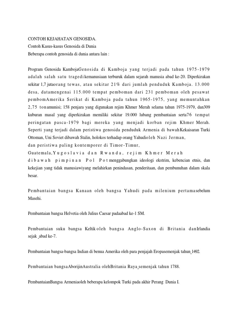Contoh Kejahatan Genosida | PDF | Politik | Ilmu Sosial