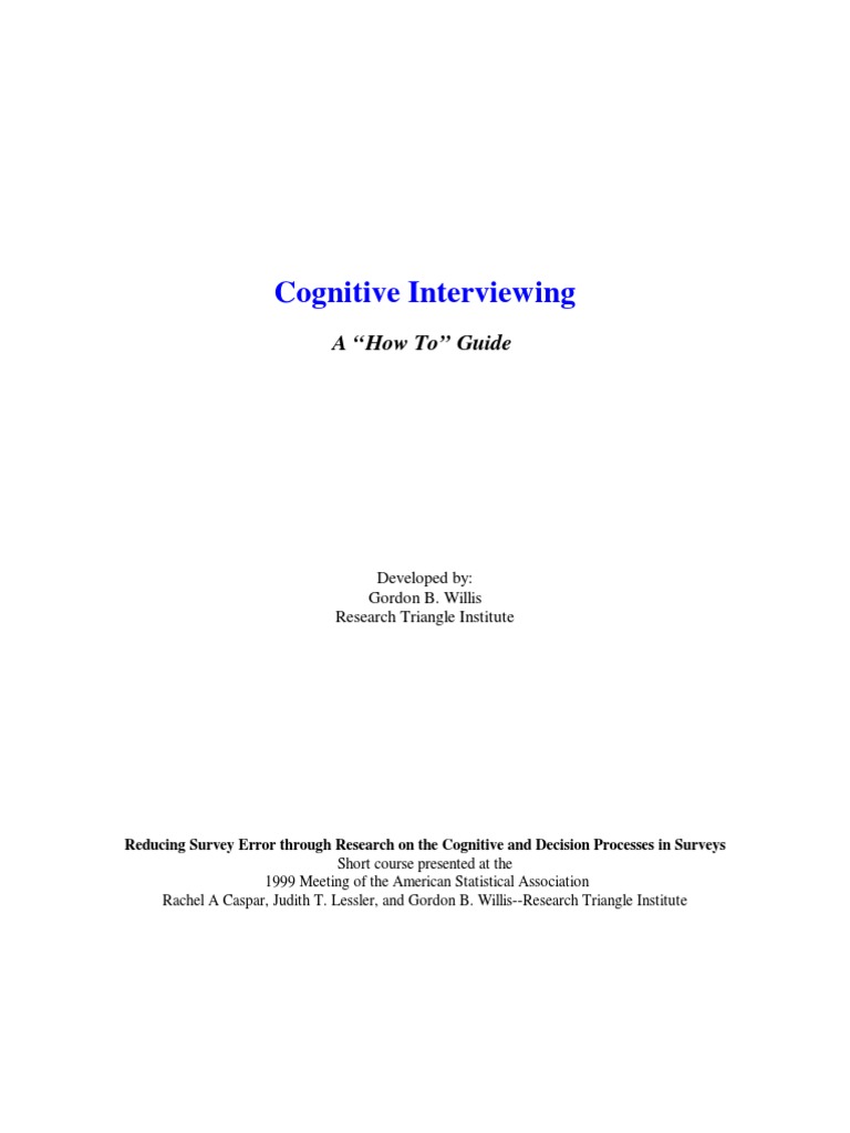 Cognitive Interviewing | PDF | Survey Methodology | Question