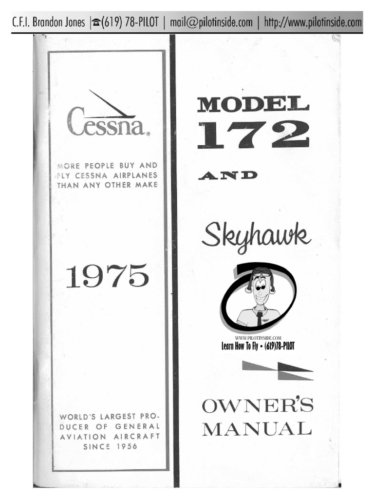 Cessna 172 C172M 1975 Owners Manual Scanned Pilotinside | PDF