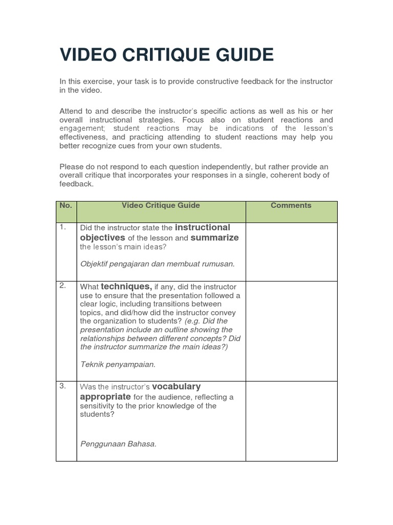 TOOLKIT Video Critique | PDF | Concept | Attention