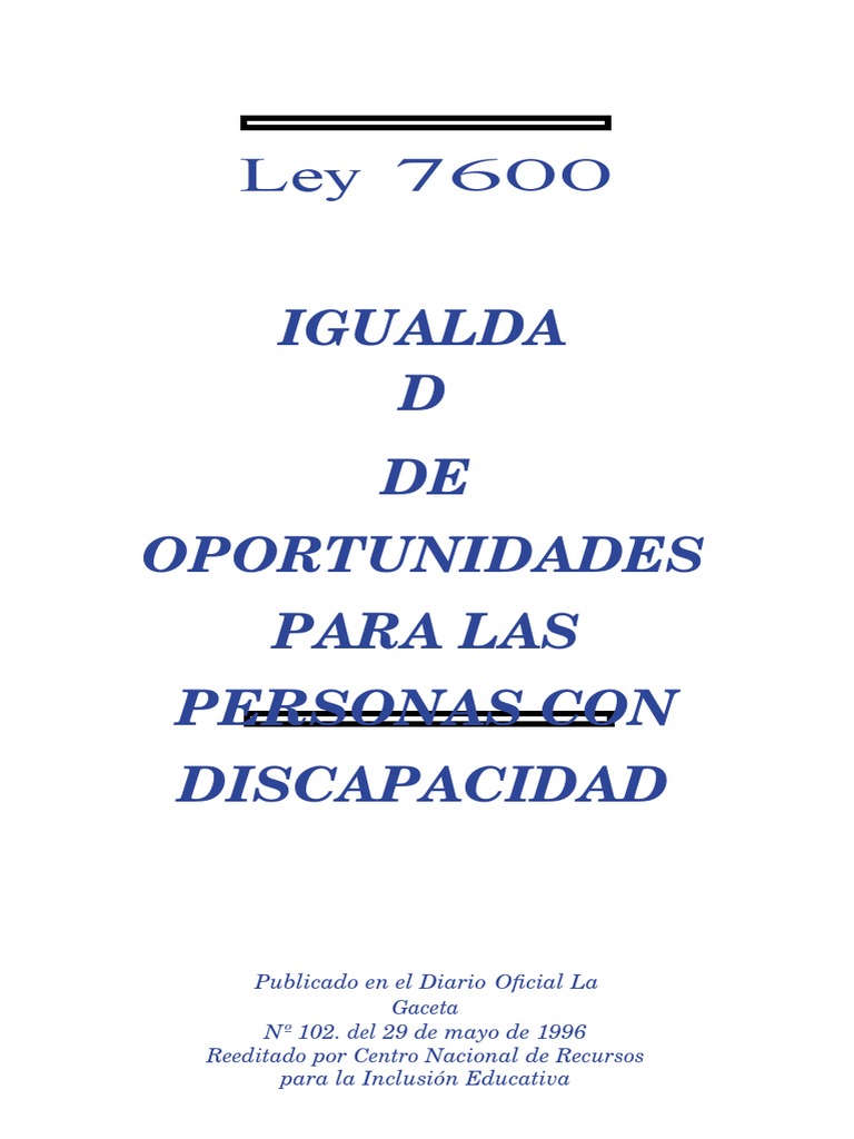 Ley 7600 | PDF | Invalidez | Discriminación