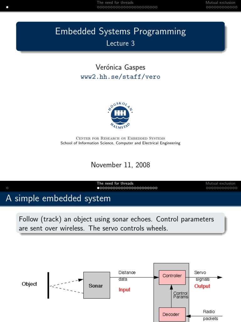 Embedded Systems Programming: Ver Onica Gaspes | PDF | Input/Output | Thread (Computing)