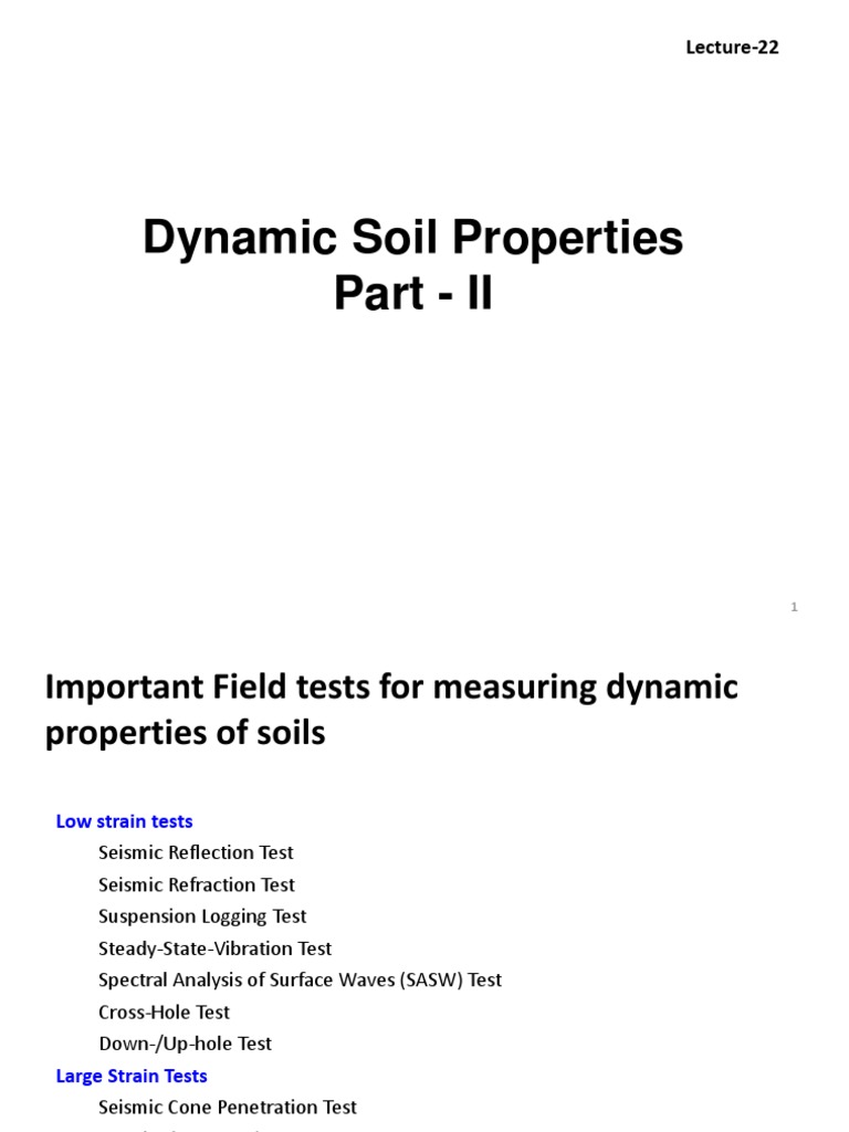 Lecture22 Dynamic Soil Properties Part2 | PDF | Waves | Seismology