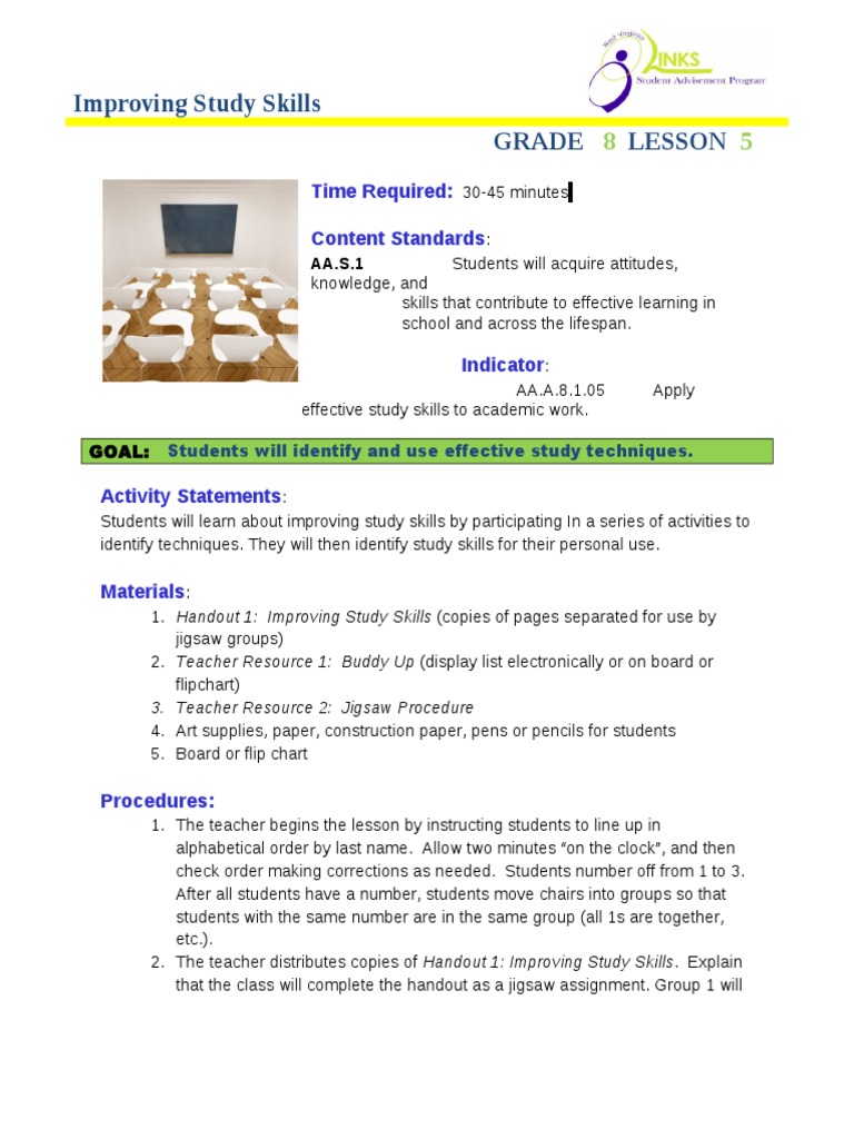 Study Skills | Download Free PDF | Study Skills | Lesson Plan