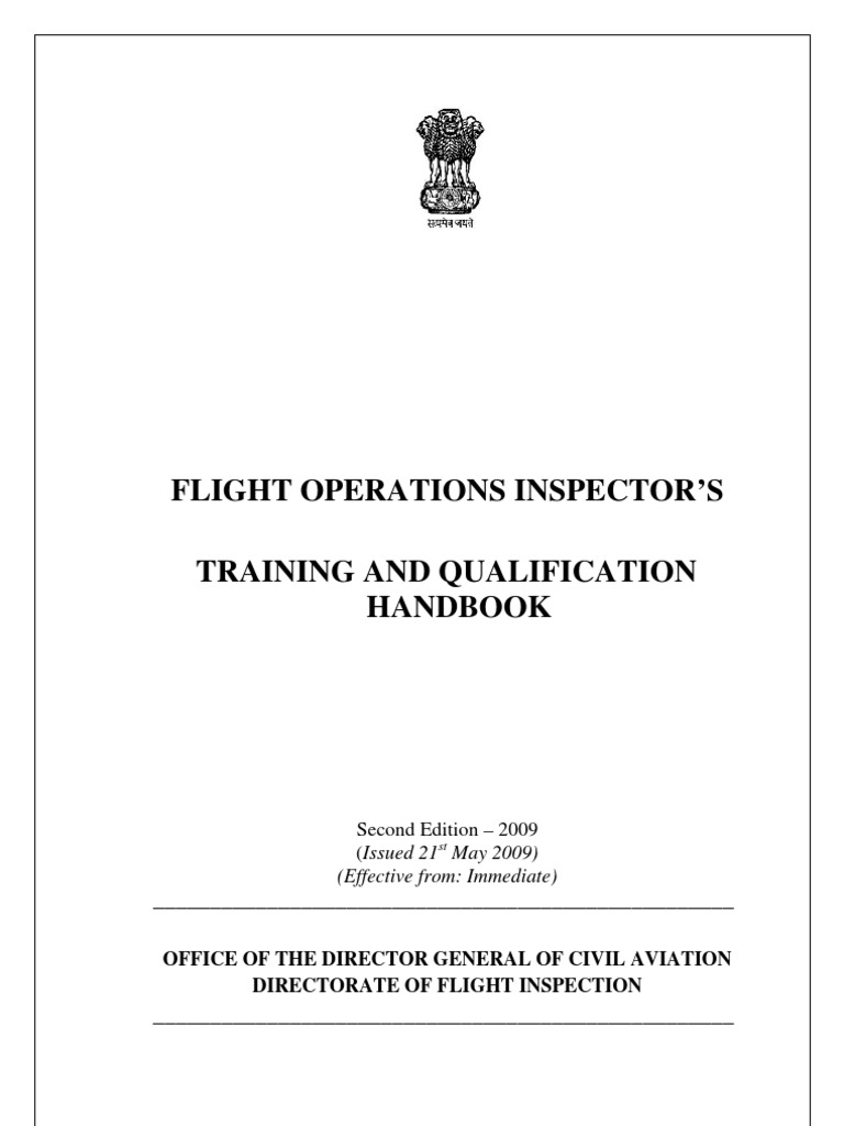 Flight Operations Inspectors Training and Qualification Handbook | PDF ...