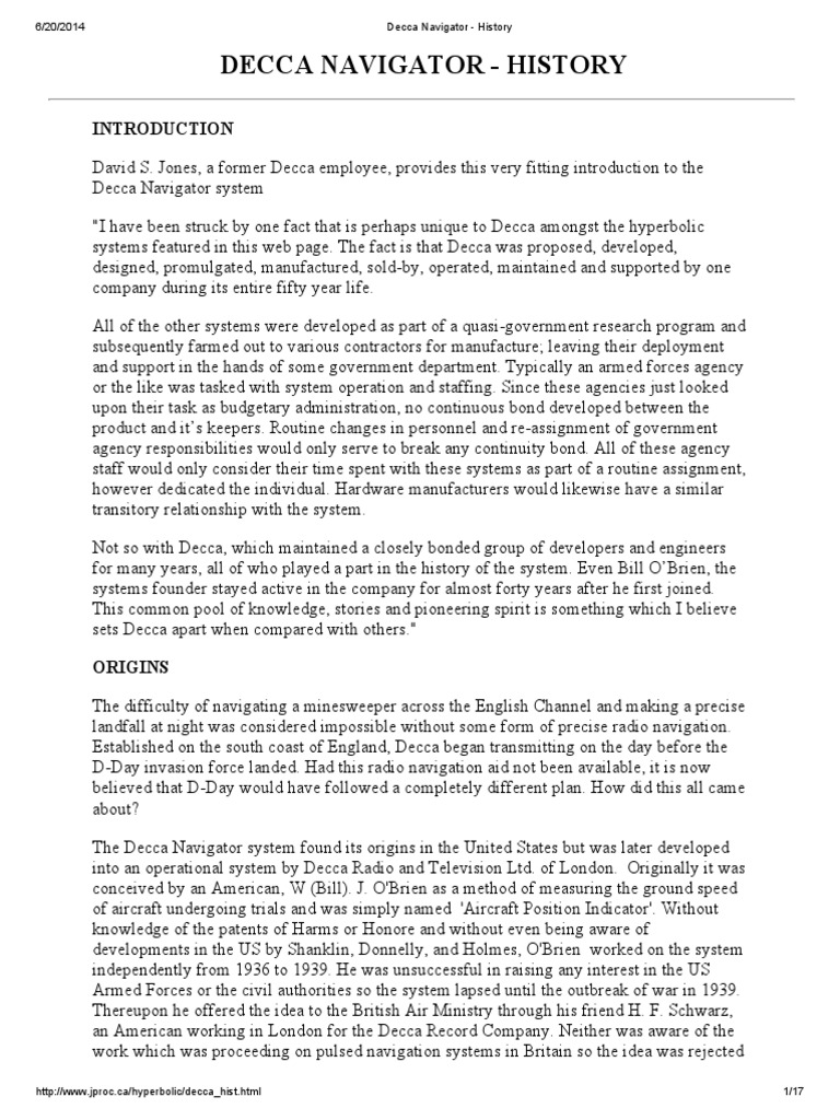 Decca Navigator - History | PDF | Geography | Navigation