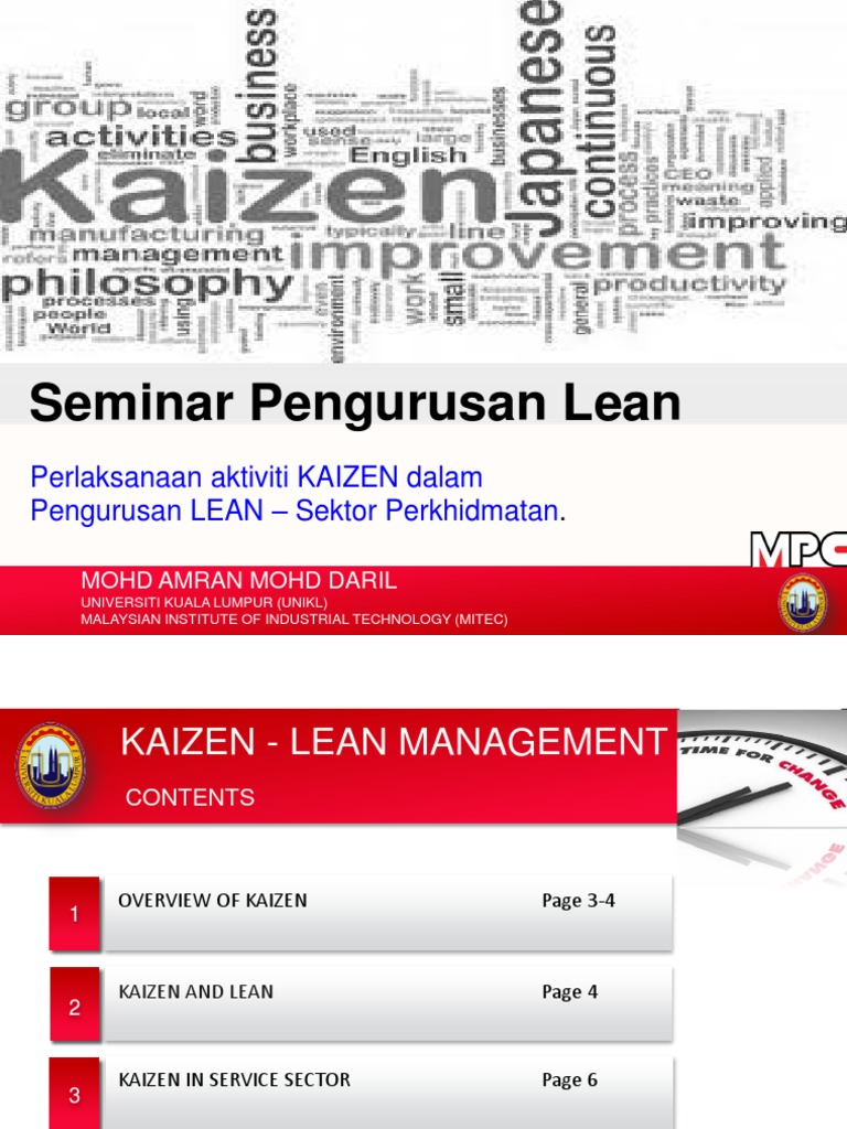 Kaizen Lean Management Service Sector2 | PDF | Lean Manufacturing ...