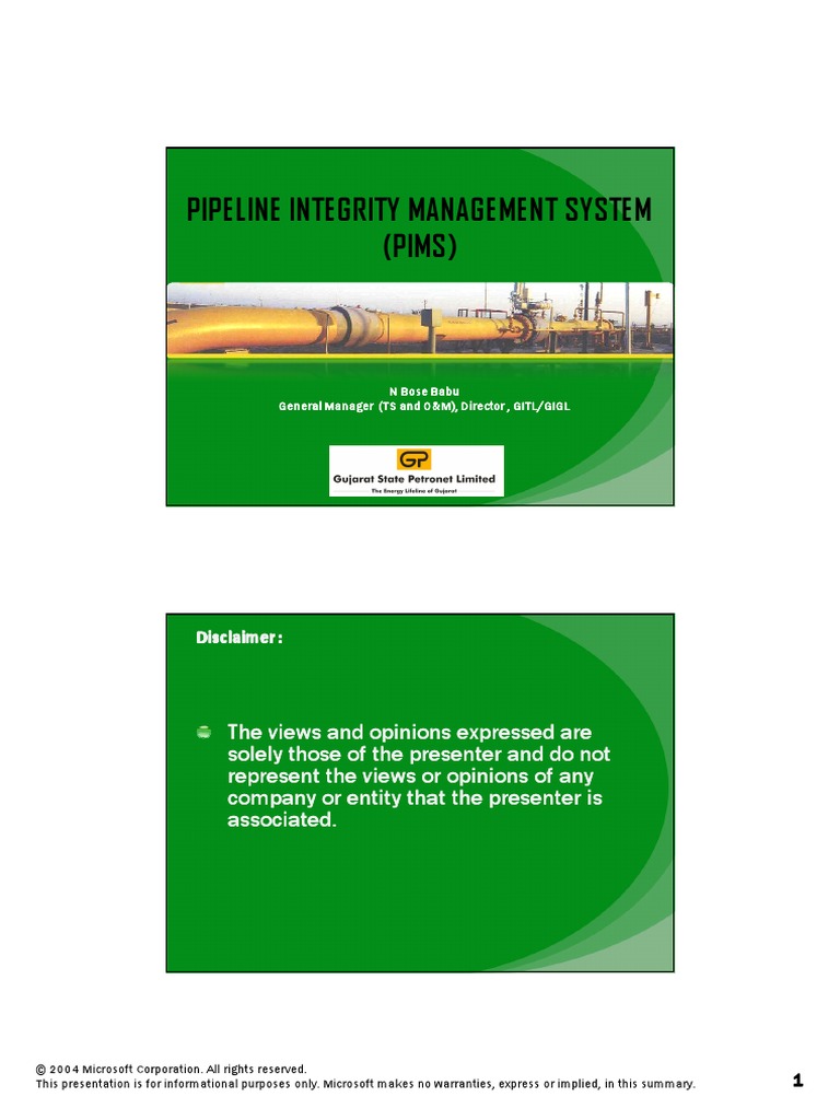 Pipeline Integrity Management System (PIMS) | PDF | Risk | Risk Assessment