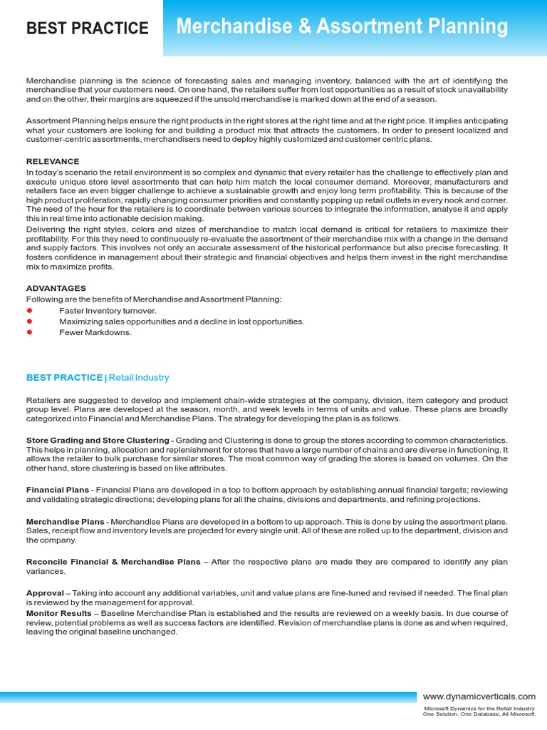 Merchandise & Assortment Planning Best Practices | PDF | Retail | Inventory