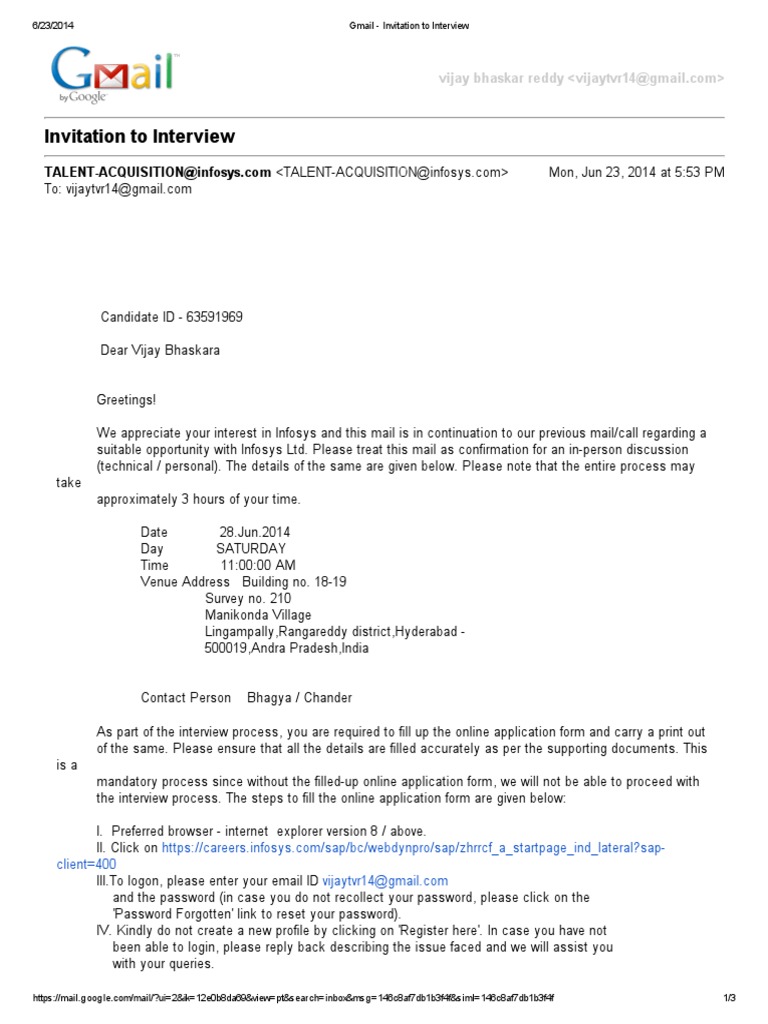 Gmail - Invitation To Interview | PDF | Email | Identity Document