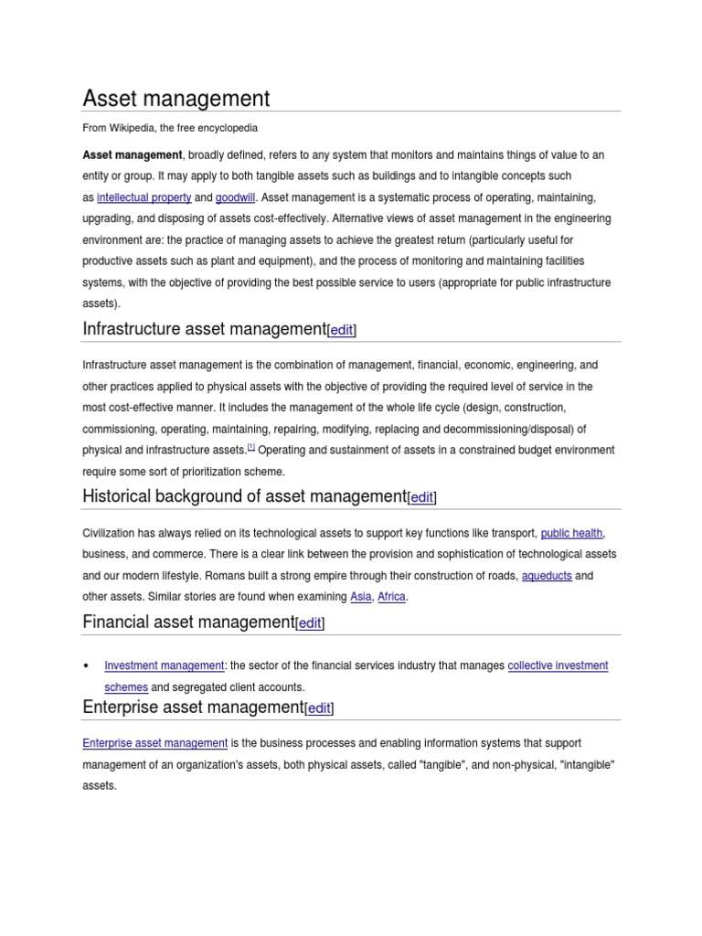 Asset Management | PDF | Asset Management | Business