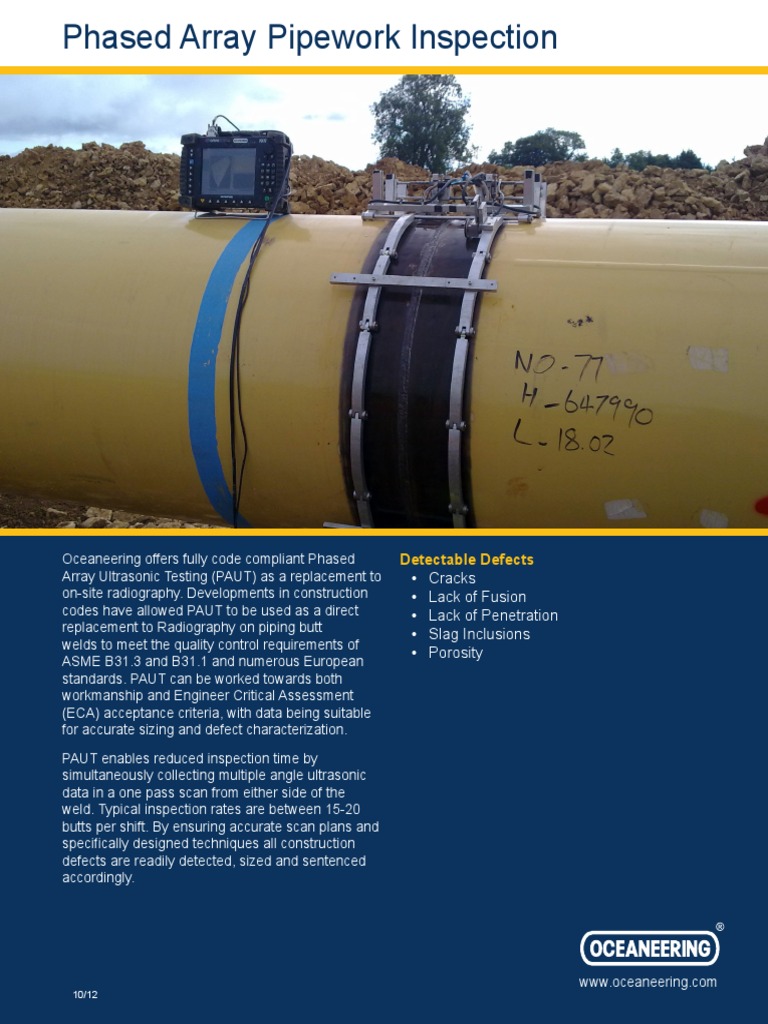 INS - Phased Array Pipework Inspection | PDF