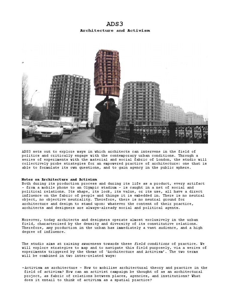 ADS3-Architecture and Activism Handout | PDF | Activism | Cartography