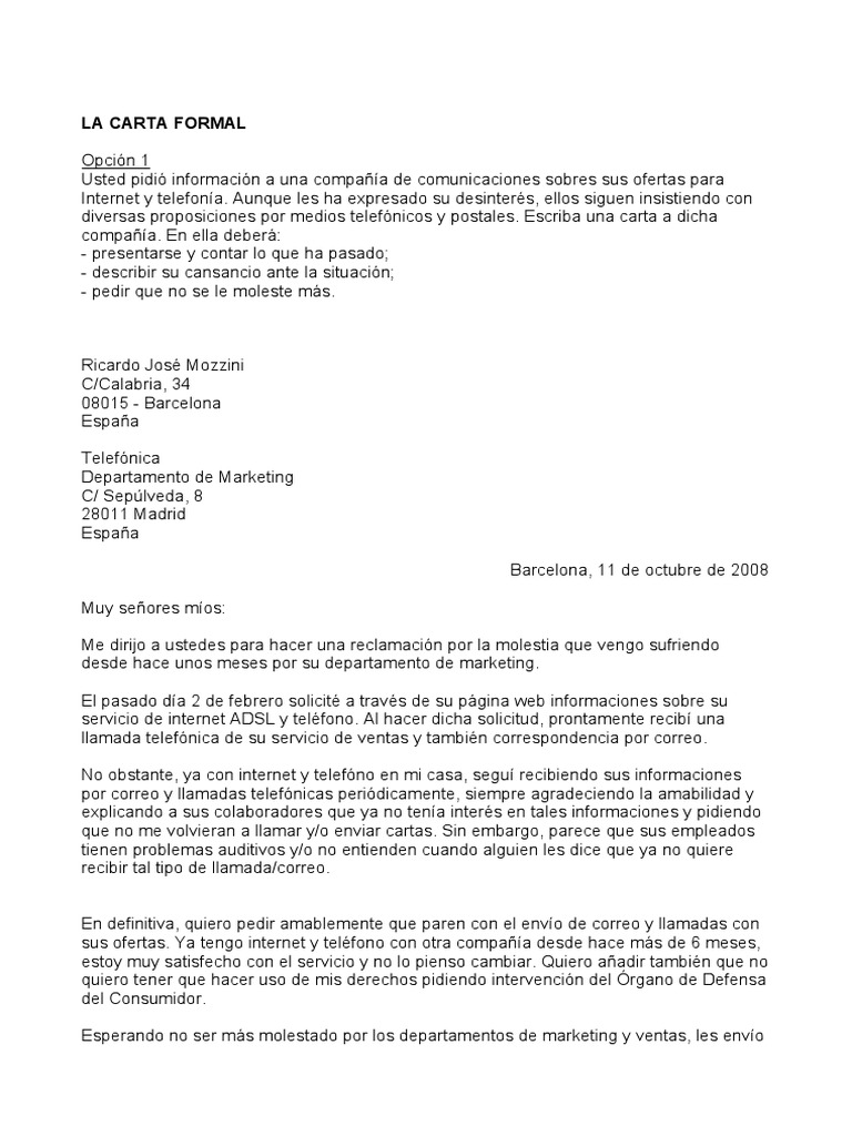 La Carta Formal | PDF